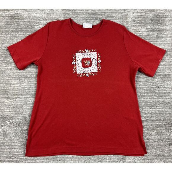 Jantzen | Tops | Vintage Jantzen Classics Top Womens Large Red Floral ...
